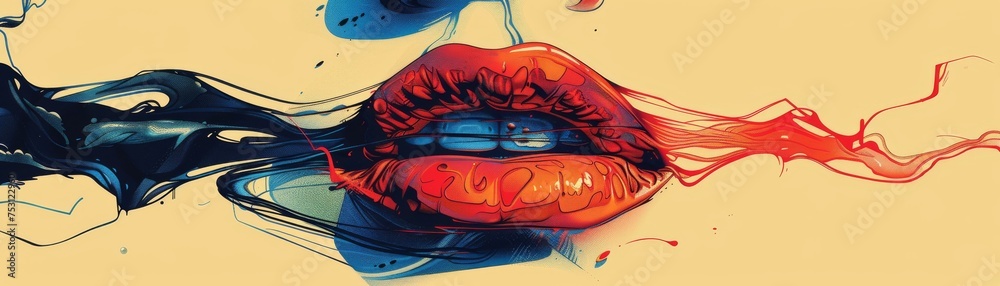 Create a series of abstract shapes and lines to symbolize the ...
