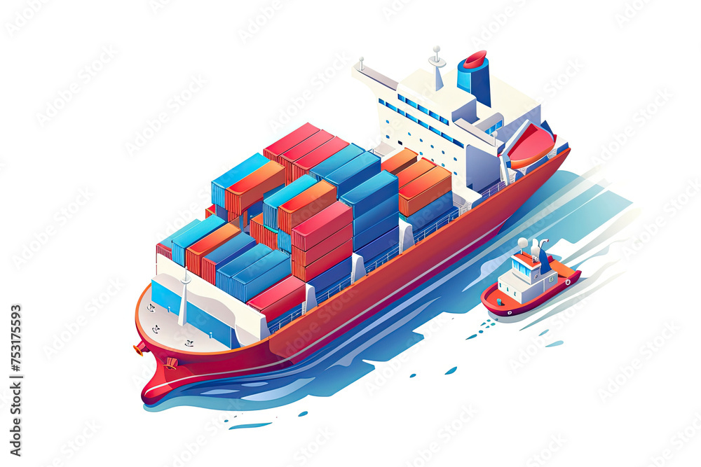 Cargo ship carrying container and running for export goods from cargo ...