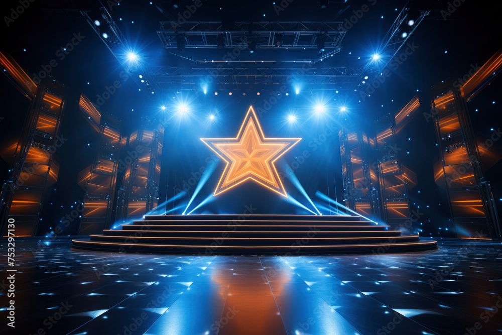 Shining star stage background Stock Photo | Adobe Stock