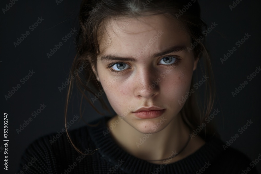 Sad teenager student suffering from bullying feeling lonely. Unhappy ...