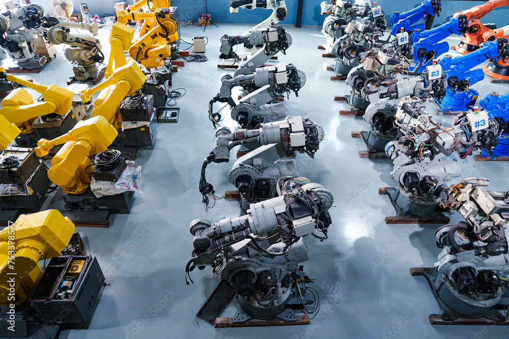 Stock-Foto „Robot arm in the manufacturing automation and robotics ...