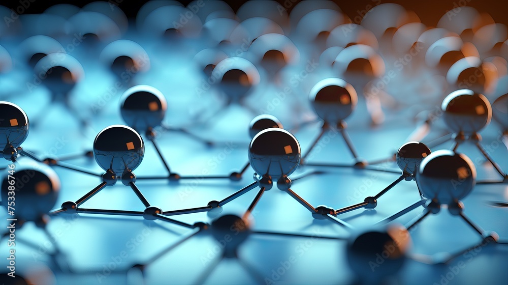 Featuring a nano sphere with a hexagon grid, the illustration ...