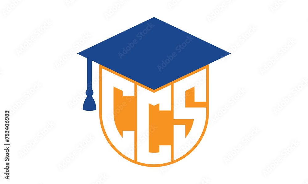 CCS initial letter academic logo design vector template. school college ...