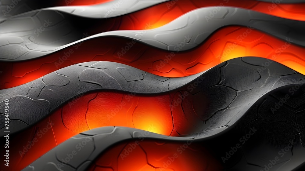 Volcano Wallpaper with Abstract Textured Forms and Fiery Rocks Stock ...