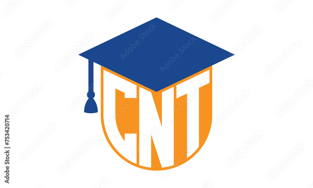 CNT initial letter academic logo design vector template. school college ...