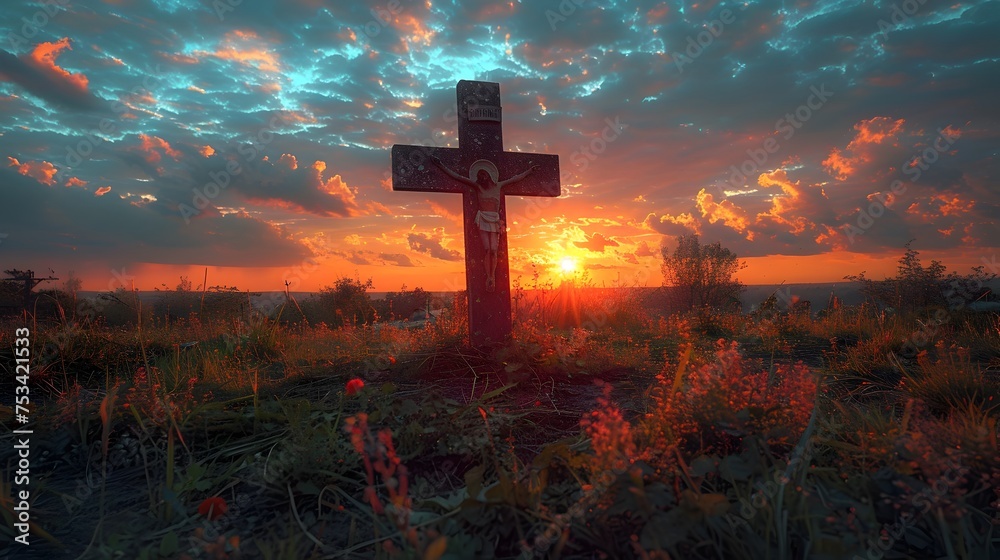 Religious Background with Christian Symbols Stock Photo | Adobe Stock