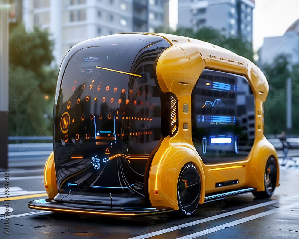ภาพประกอบ Stock Autonomous vehicles in HD, showcasing close-up views of ...