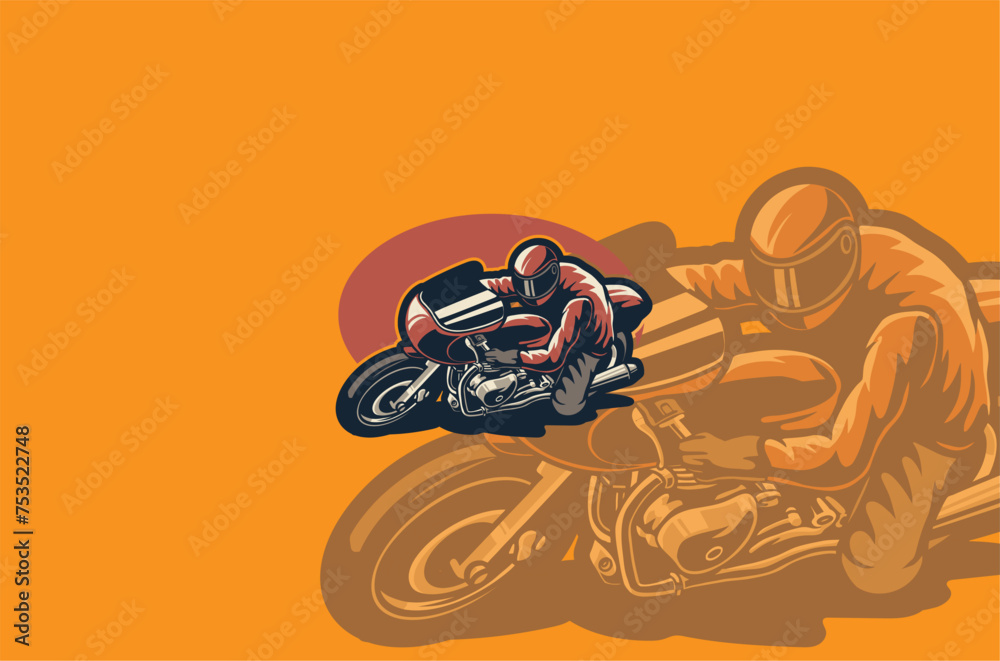 Classic MotoGP vector logo with a red motorcycle against an orange ...