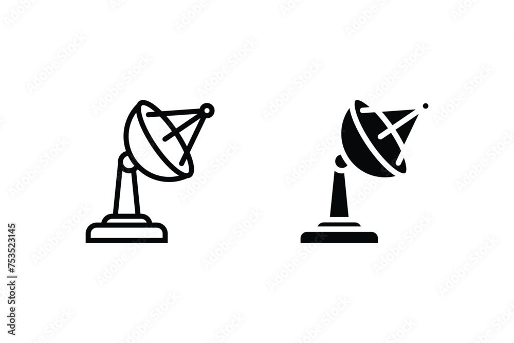 Radio Tower And Pole Linear Icons Set. Radio Communication Tower, Transmitter, Antenna Outline ...