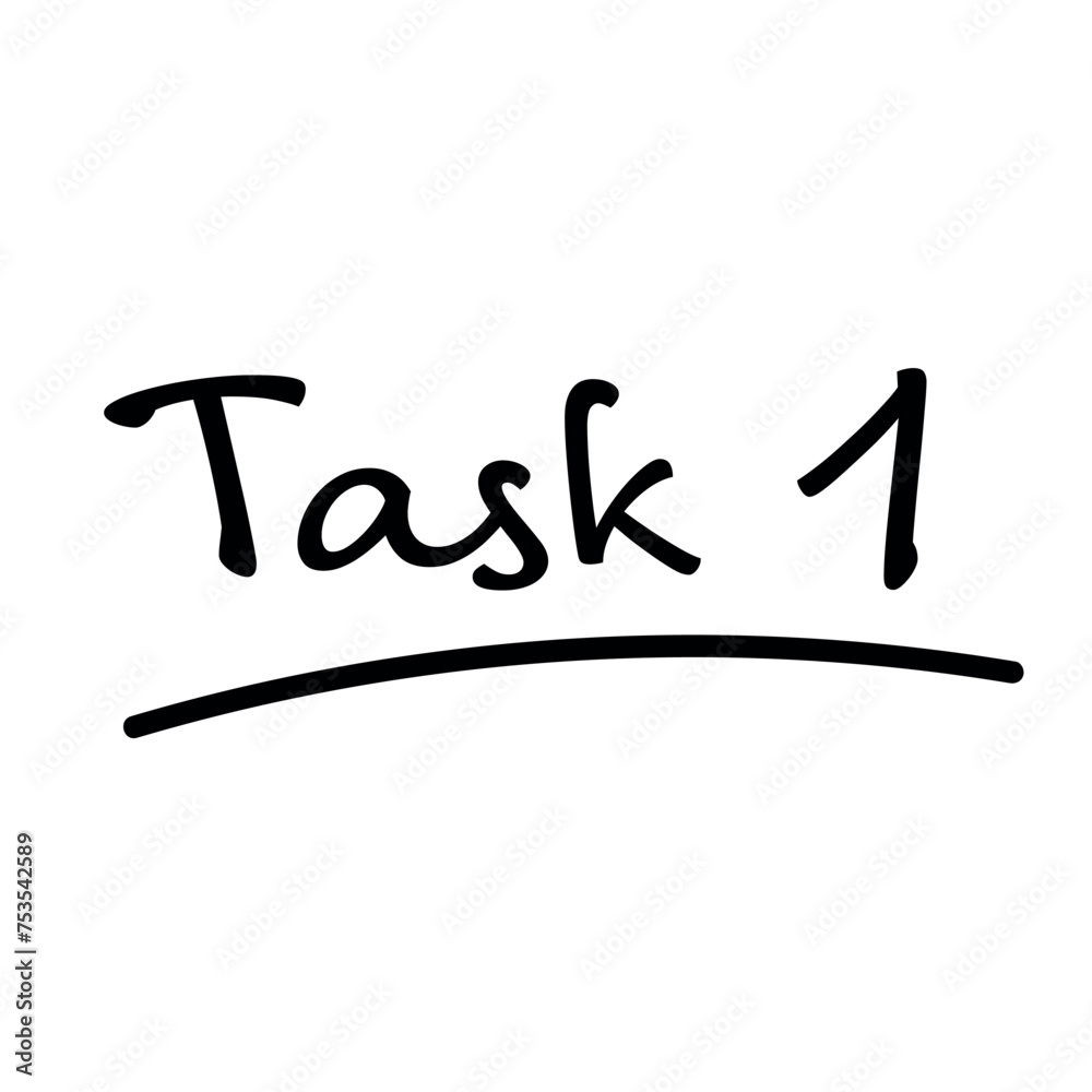 Task 1 note heading. vector illustration in black lettering Stock ...
