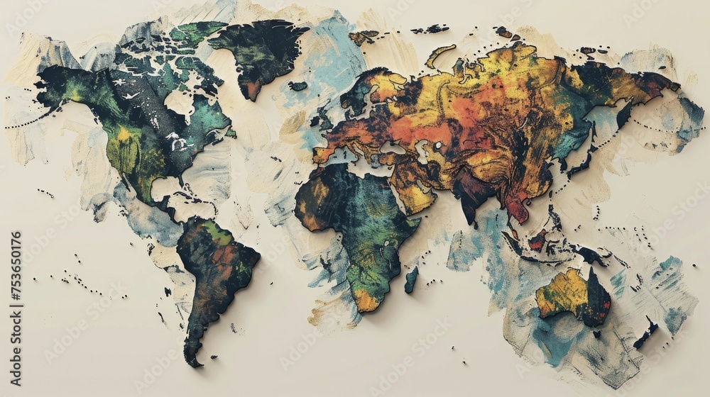 A digital map shows countries color-coded by per capita carbon ...