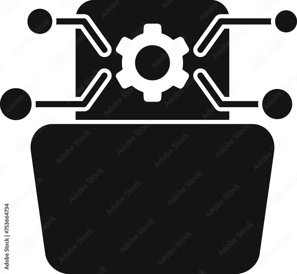Folder tech specification icon simple vector. Technical overview. Dual memory function Stock ...