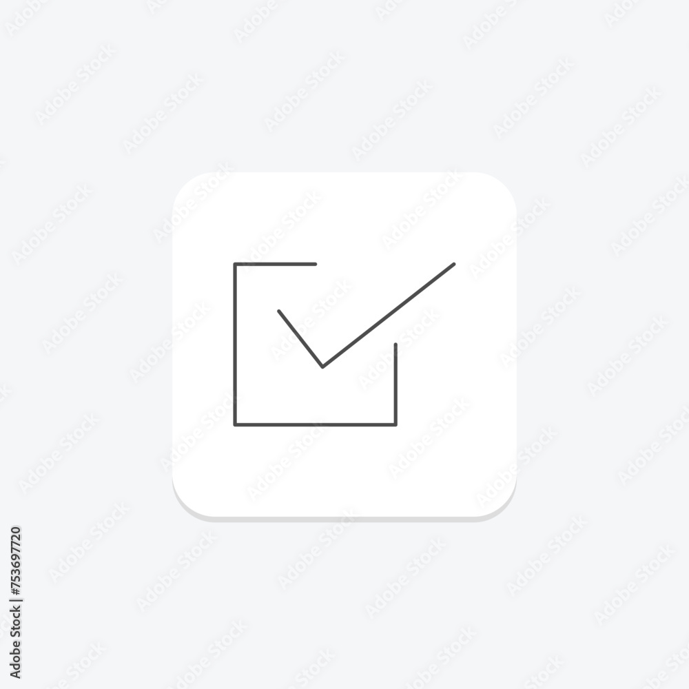 Checkbox icon, input, form, web, app thinline icon, editable vector ...