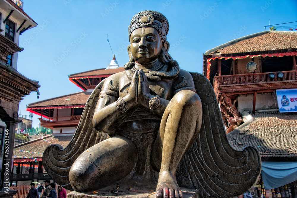Garuda Statue in Praying Pose at Durbar Square, Heart of Kathmandu ...
