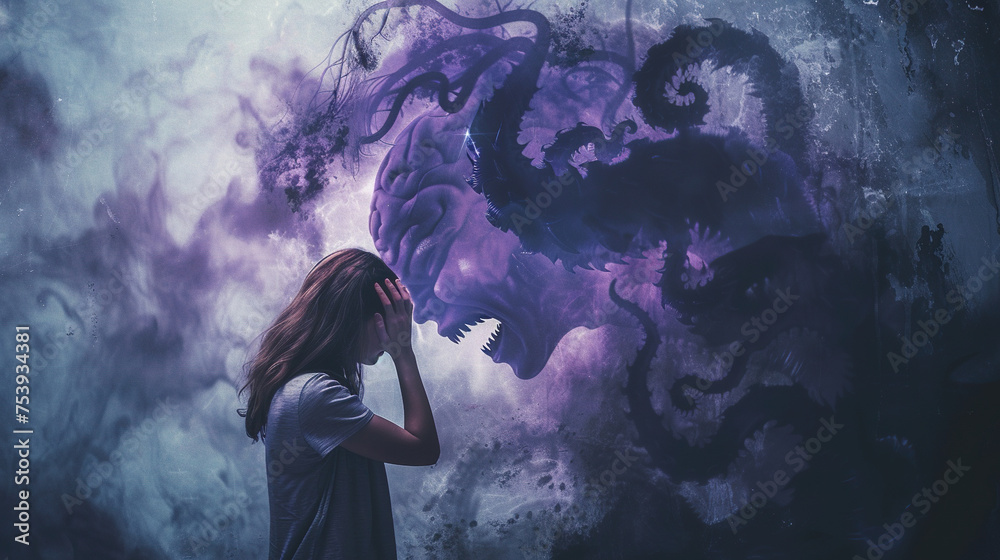 Inner fantasy monster , girls depression and fears . Psychology, inner ...