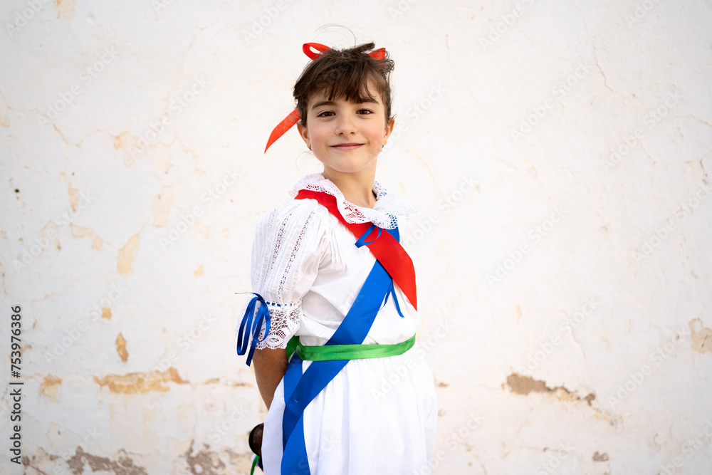 Girl Wearing Traditional Dress Stock Photo | Adobe Stock