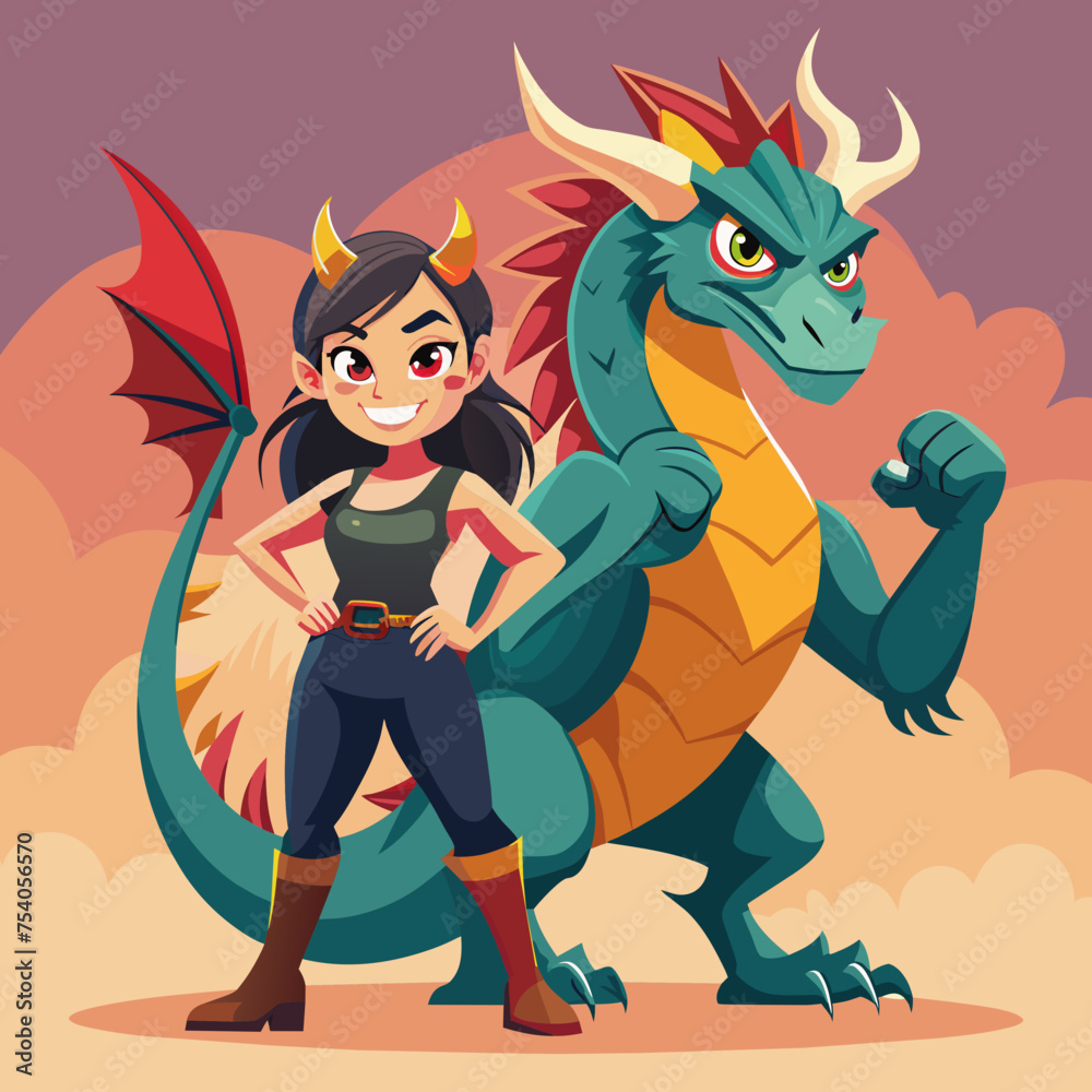 Born to Roar Girls with Grit and Dragons by Their Side - Illustrate a ...