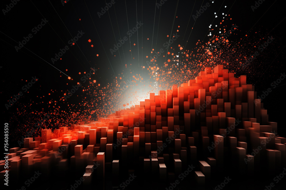 Change, rise, effect, expand, trending, concept abstract. red, orange ...