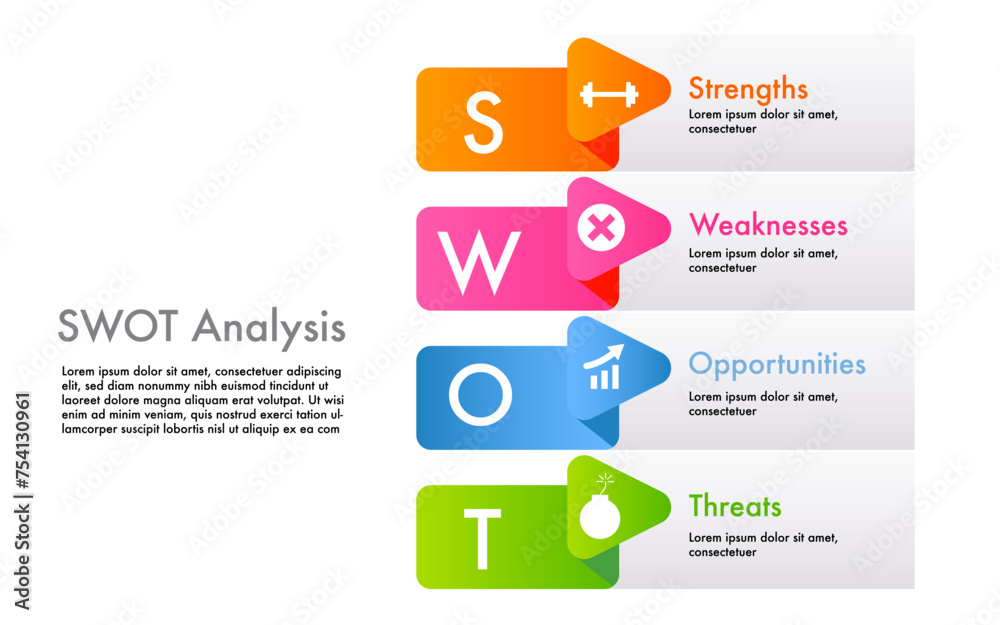 Infographic template for swot analysis for marketing can apply diagram ...