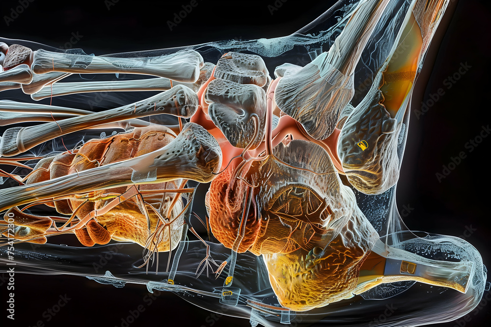 MRI image showing a cross-sectional view of the sole of a human foot ...