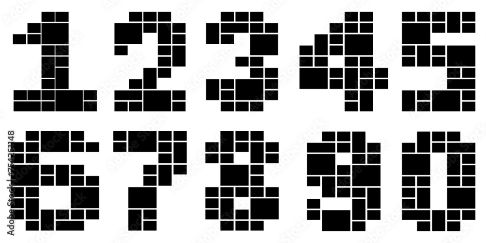 numbers photo template mockup. numbers photo collage Stock Vector ...
