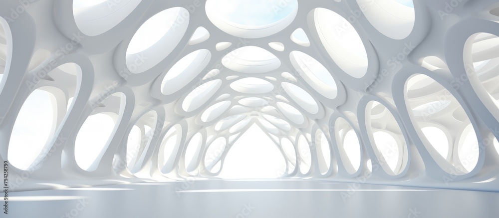 A large, white building with a plethora of windows, creating a modern ...