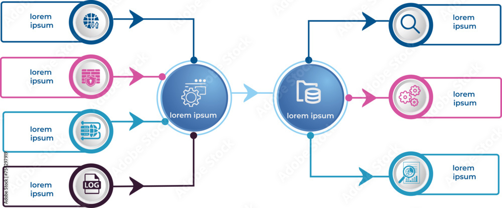 Collection of vector circle chart infographic templates for ...