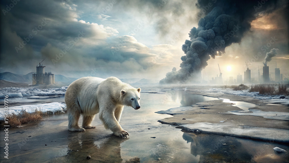 The polar bear is under threat:photos of the effects of climate change ...