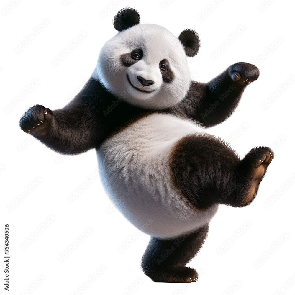 Dancing panda character design. Transparent background. Isolated ...