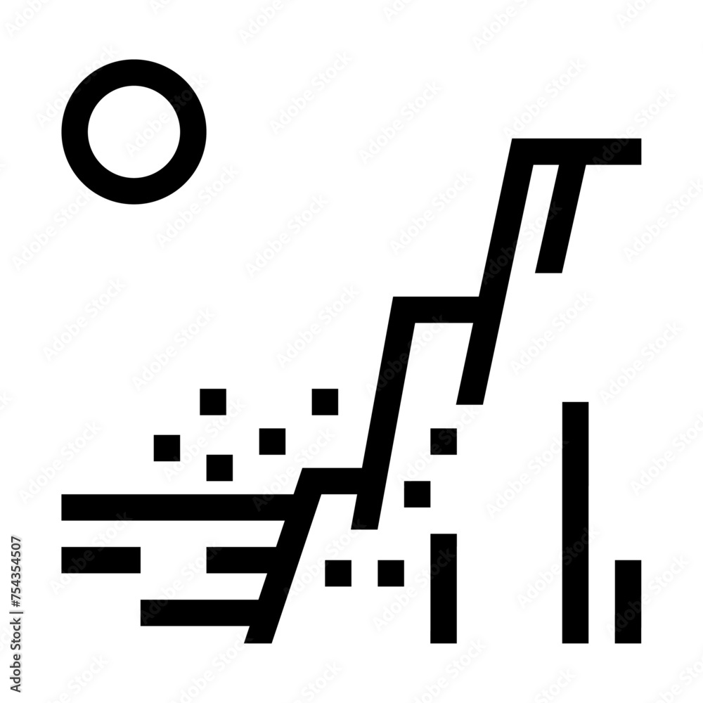 Icono de acantilado. Pendiente vertical, precipicio, borde sobre el mar ...