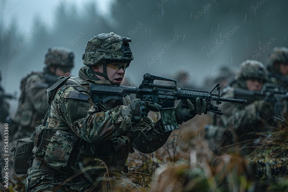 Stock-Foto „Soldiers Undergo Rigorous Training Exercises, To showcase ...