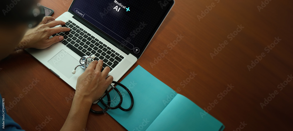 Photo Stock Dynamic Medical Chat with AI or Artificial Intelligence ...