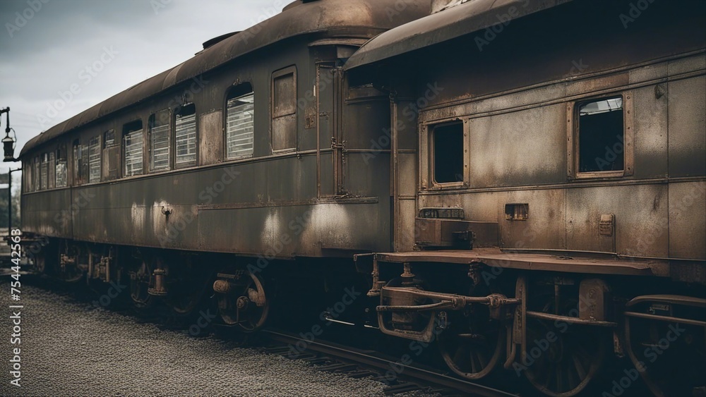 old steam locomotive _An old train that has been retired and parked at ...