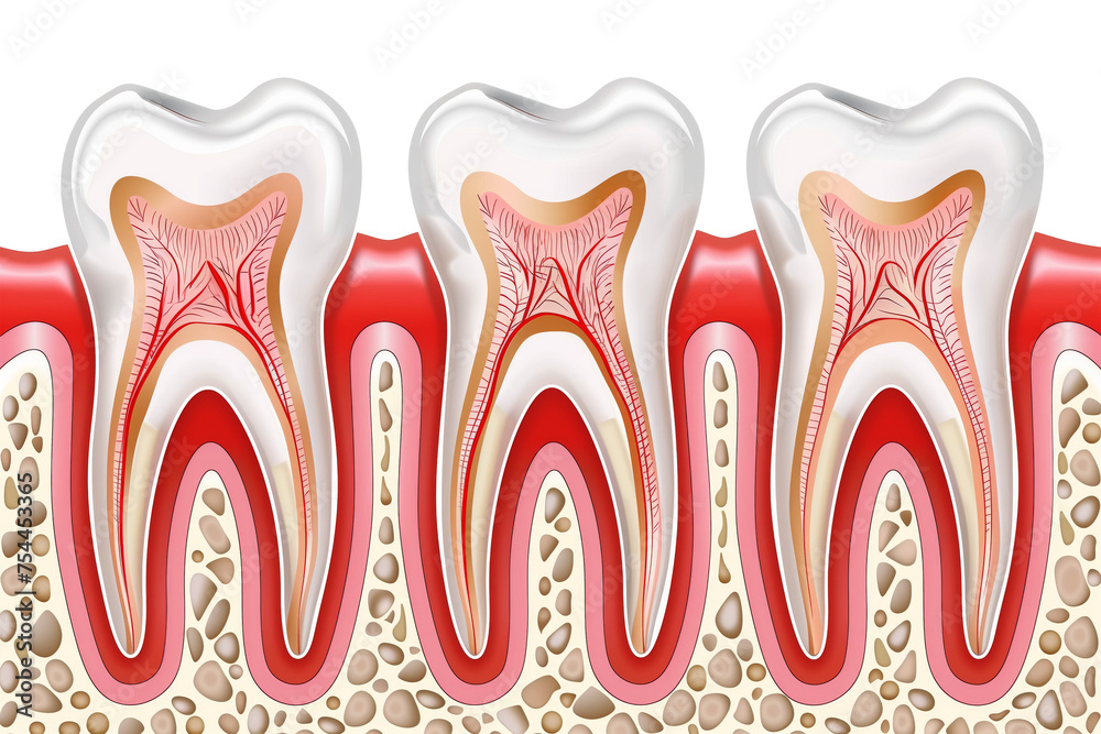 eeth/Molars crosssection diagram in a side view, PNG, in, a Dental ...
