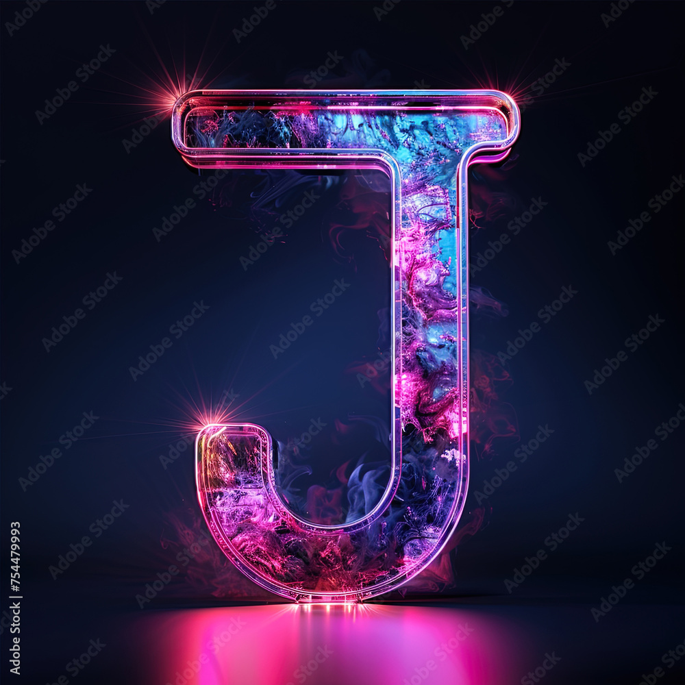 J text for the logo where the font is clear, stylish,black background ...