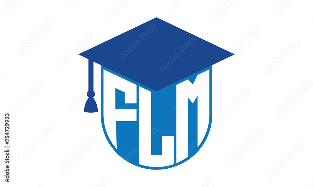 FLM initial letter academic logo design vector template. school college ...