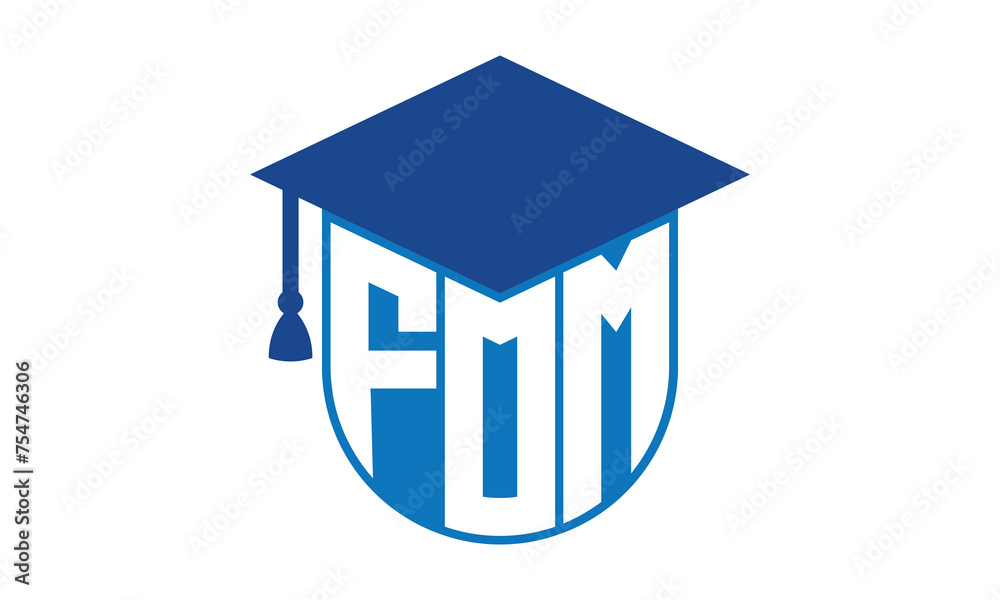 FOM initial letter academic logo design vector template. school college ...