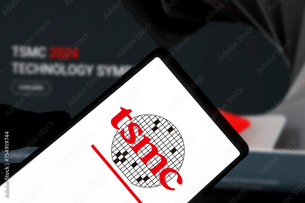 Dhaka, Bangladesh- 10 March 2024: TSMC logo is displayed on smartphone ...
