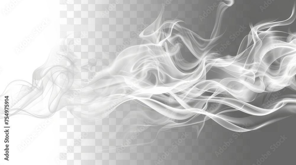 The motion effect of wind, white smoke or cold air isolated on a ...