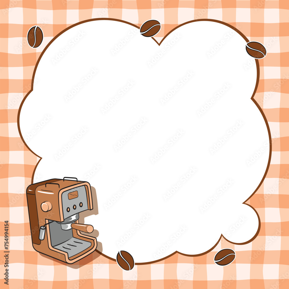 Vector de Stock Printable cute note with clipart of cafe theme illustration, Suitable for cafe ...