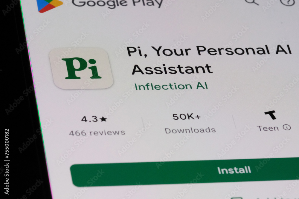Shanghai,China-March 10th 2024: Pi AI Assistant mobile APP icon. AI ...
