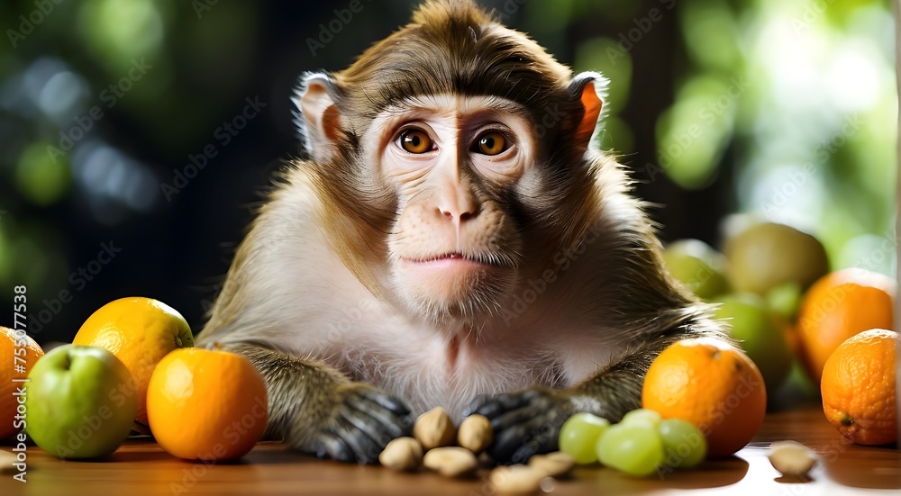A monkey's photo from inside the camera lens while focusing on the ...