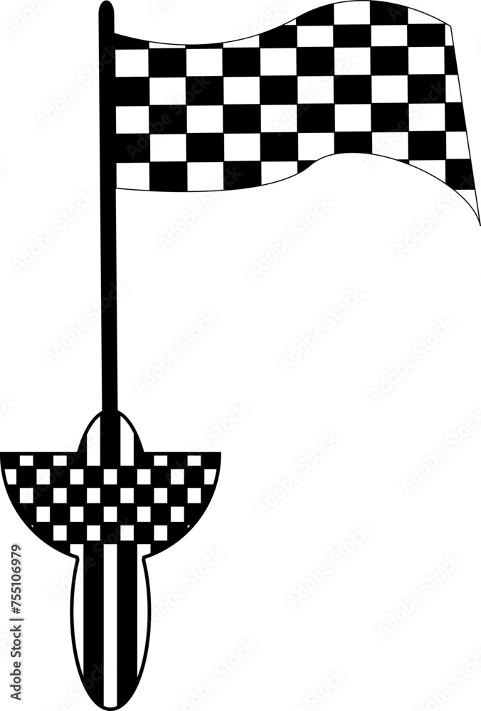 Right side black and white start and finish game flag svg vector logo ...
