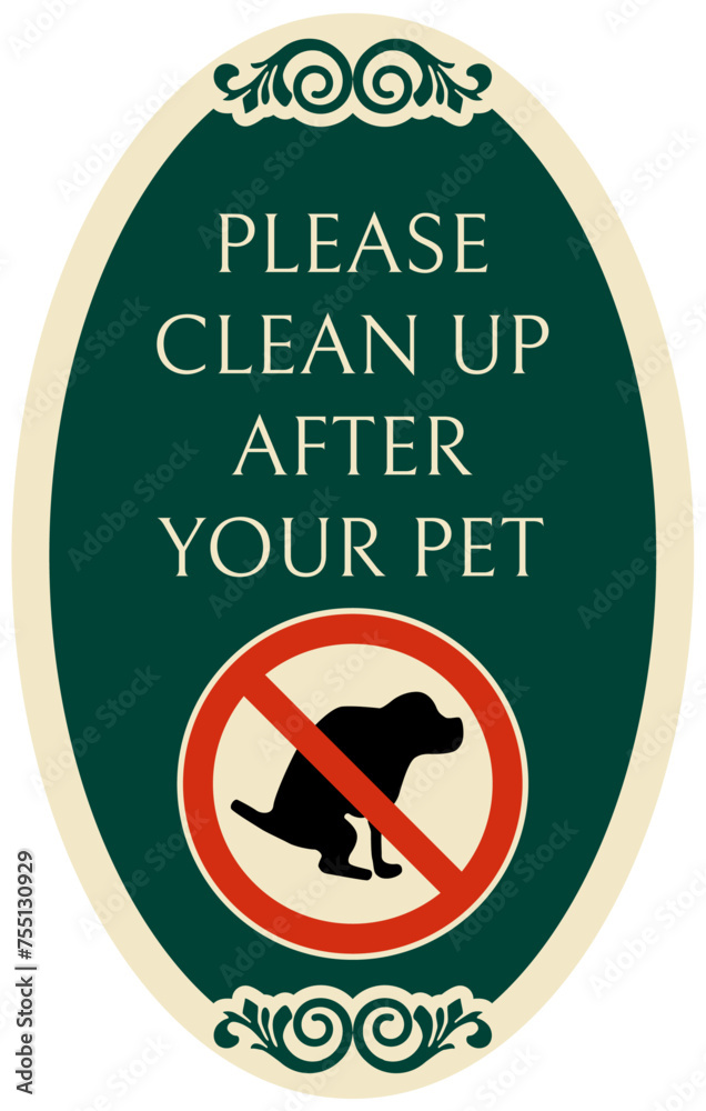 No dog poop warning sign please clean up after your pet の Stock ベクター ...