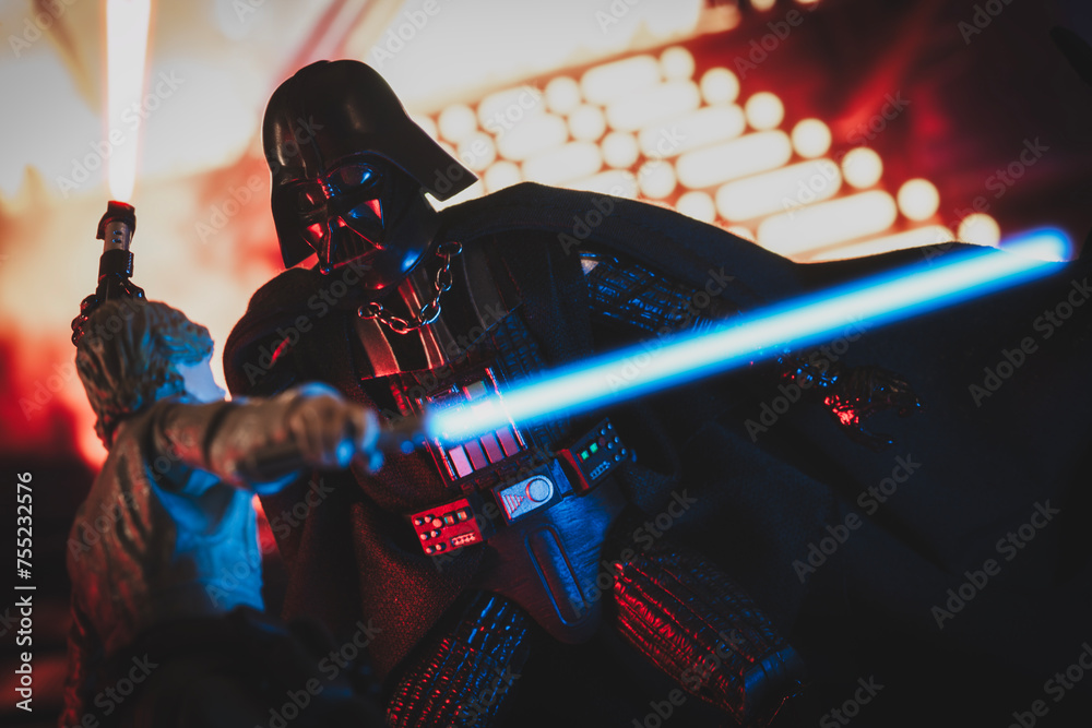 NEW YORK USA, MAR 10 2024: recreation of a scene from Star Wars The ...