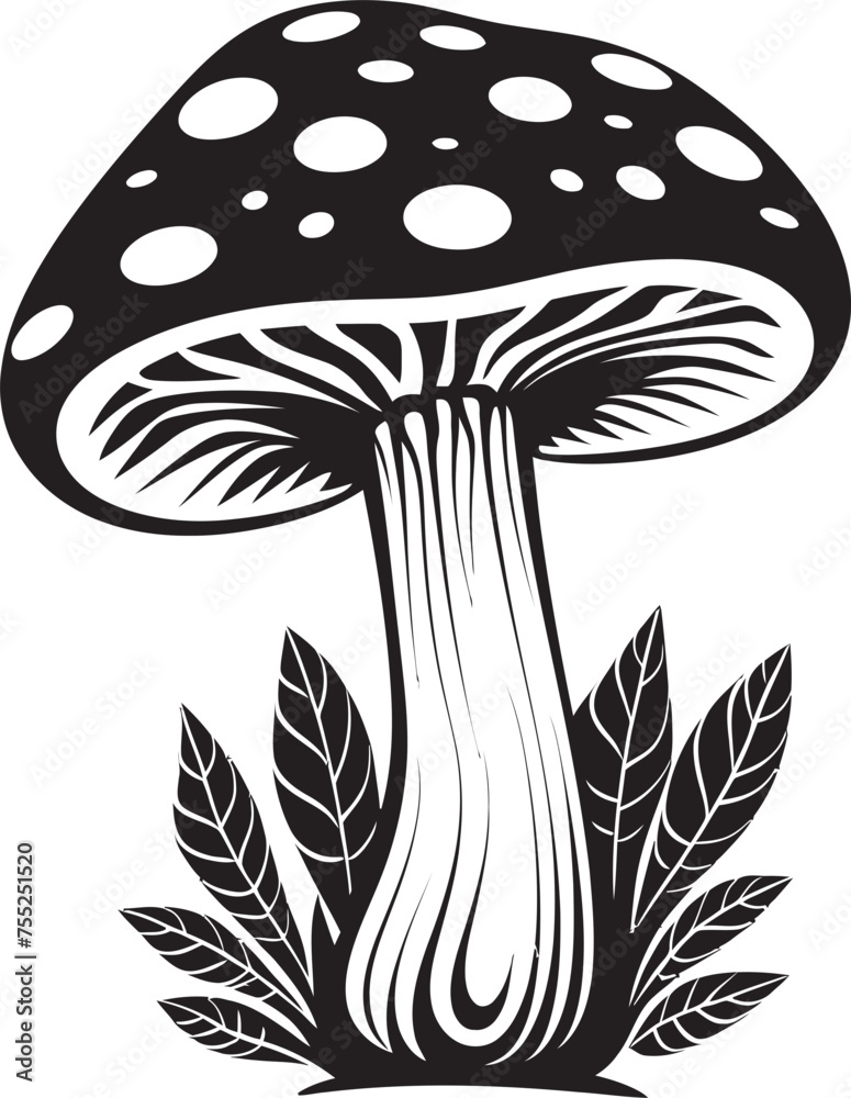 Fungal Fragrance Mushroom Symbol Myco Metamorphosis Vector Mushroom ...