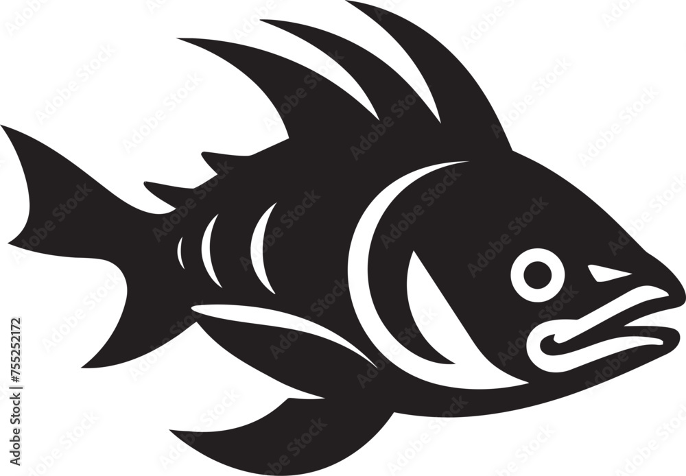 Ripple Radiance Fish Emblem in Vector Current Cadence Vector Logo ...