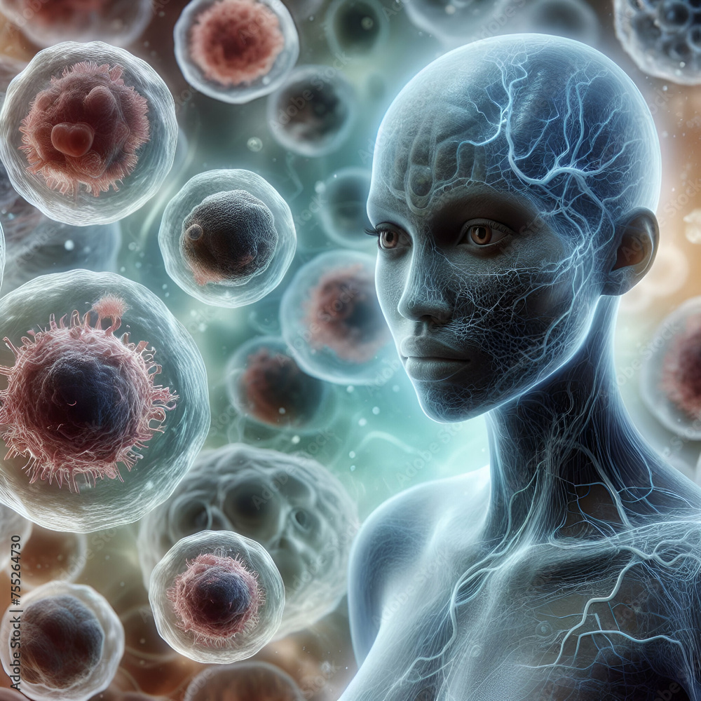 Human Cells in Stages of Cancer Carcinoma Disease Process Development ...