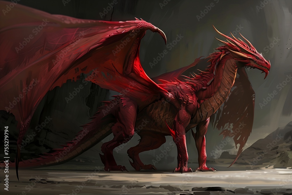 red dragon standing cave rock stunning welsh flag serpent princess ...