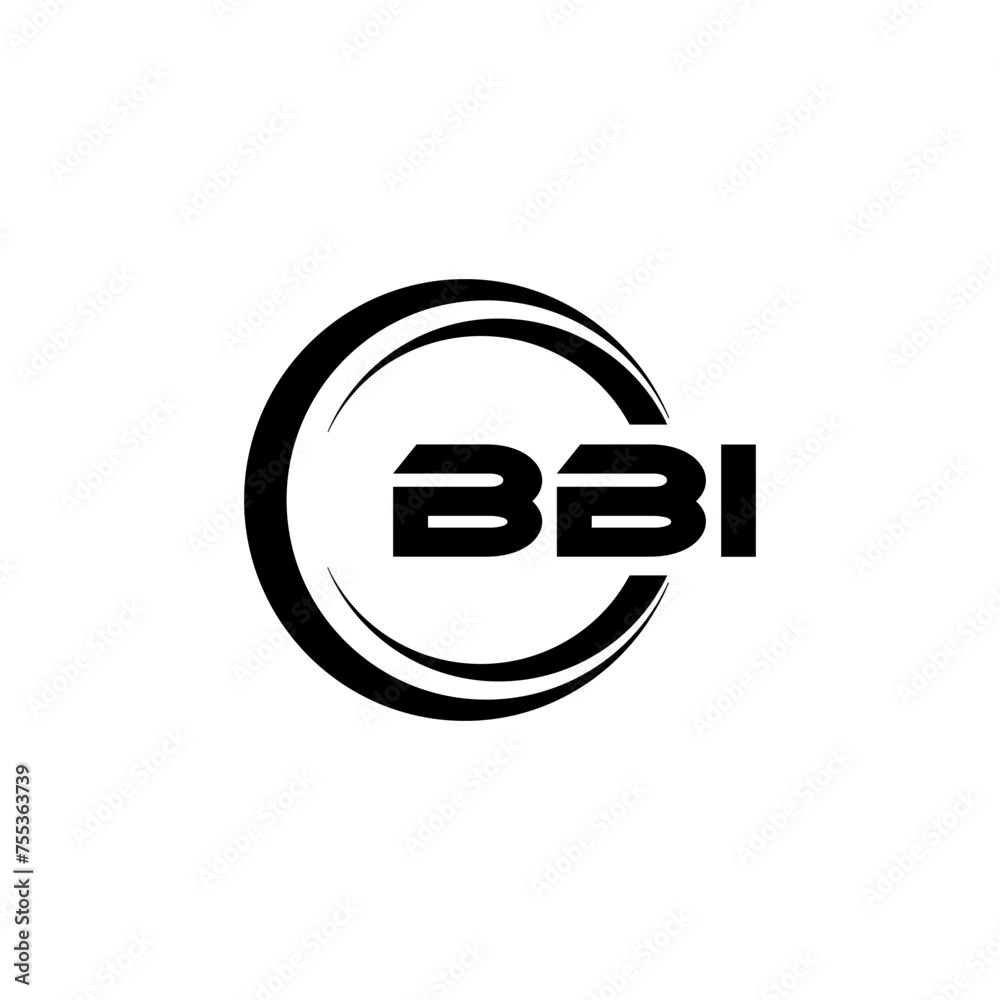 BBI letter logo design in illustration. Vector logo, calligraphy ...